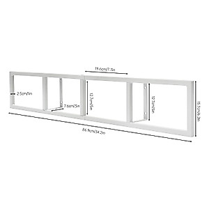 Vintoro 5PCS Wall Mount 34 Inch Media Storage Rack,Metal Floating Shelf Set,4 Compartments Cube Storage Shelf,Video Game Organizer,Open Bookshelf,for Bedroom,Study Room,Living Room,Office(White)