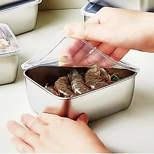Souso 6pcs Stainless Steel Stacking Food Containers with Lids, Reusable Snack & Prep Containers for Office, sp-00018