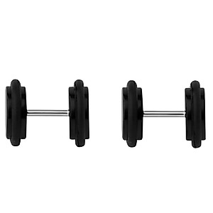 Forbidden Body Jewelry 18g Cheater Plugs: 0g 8 mm Surgical Steel Black IP Plated Fake Plug Earrings