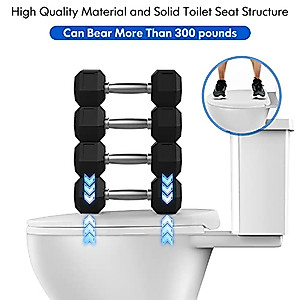 KE KING Toilet Seat, Premium Elongated Toilet Seat with Oval Cover, Easy Installation & Quick Release Toilet Seats, Soft Close Toilet Seat with Stable Hinge, Easy Cleaning- White