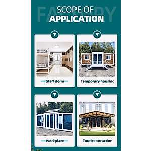 40ft Portable Customizable Tiny House, Customizable Expandable Mobile Folding Design | Modular Prefabricated Container Houses for Hotels, Offices, Booths, Shops, Gardens, Villas, etc.