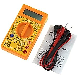 White Deer Multimeter, DT-830B Amp Volt Ohm Tester Ammeter Voltmeter Multifunctional Portable LCD Digital Ohmmeter Meter Electricians Tools(Yellow )