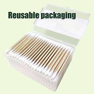 5 Packs Bamboo Cotton Swabs, Wooden Cotton Swabs 1000pcs
