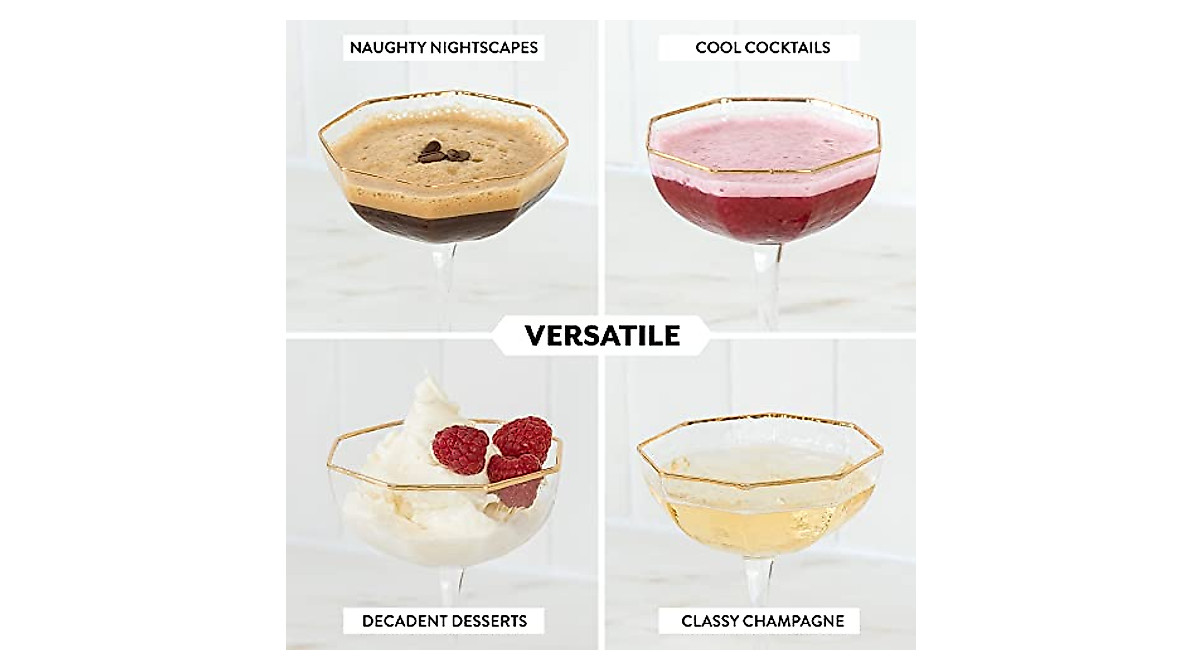 Viper Kitchen Champagne Coupe Glasses Set of 4 - Elegant Design