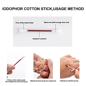 50 PCS Disposable Iodine Swab Portable Medical Swabs Outdoor Supplies Care Nasal
