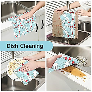 Christmas Snowman Dish Towels for Drying Dishes,Xmas Kitchen Cloth Dish Towels Premium Dishcloths Super Absorbent Fast Drying