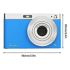 4K Digital Camera, Full HD 50MP 16X Digital Zoom Compact Point and Shoot Camera, Lightweight Small Vlogging Video Camera with Built in Flash & Filters, for Beginners Kids Teens