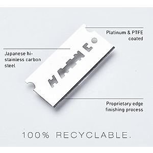 30 Feather FHS-10 Japanese Steel Razor Blades - Refill for OneBlade Core, Hybrid, & Genesis Razors - Single Blade Razor