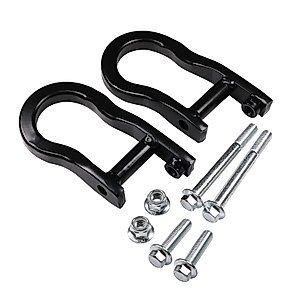 CARMOCAR Front Tow Hooks Ring Replacement for 2007-2019 Chevy Silverado GMC Sierra 1500 in Black Front Lower Bumper Trailer Ring Replace 84072463 Steel Alloy