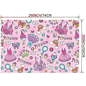 U'COVER Gift Wrapping Paper Happy Birthday Princess Theme Wrapping Paper Pack of 20 Sheets