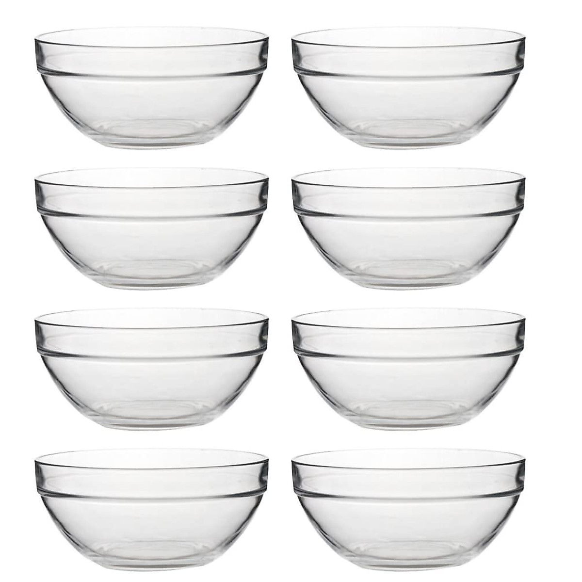 Housoutil 8 Packs 1.5oz Stackable Food Prep Bowl, Multipurpose Clear Small Serving Bowls, Glass Stackable Dessert Bowls Set Dishware Safe for Kitchen Prep, Dessert, Dips, Candy