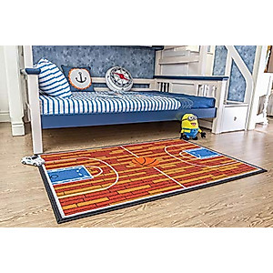 Furnish my Place 690 Rust Basketball Childrens Play Area Rug for Bathroom, Playroom & Kindergarten Classroom, (2'2"x3')