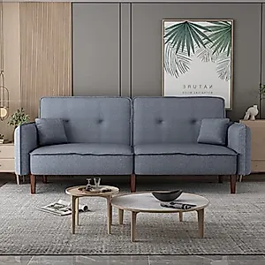 N NOORDENIYA Convertible Sleeper Sofa Bed Modern Loveseat Futon Sofa Couch Bed with Adjustable Backrest Loveseat Daybed Love Seat Lounge Sofa Sleeper Pillows Pockets Furniture for Living Room