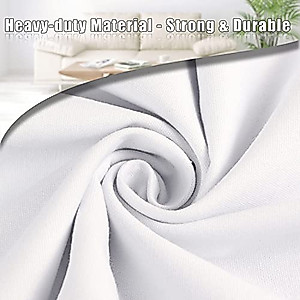 Sanlykate Large Canvas Cotton Laundry Bag with Drawstring & Handles, Heavy Duty Durable Dirty Clothes Organizer, Tear Resistant Hamper Liner Storage Bag, Travel Sack, 25.5 x 34inch - White