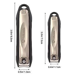 2pcs Nail Clipper Set with Comfort Grip Nail Catcher, Ultra Sharp & Durable Nail Clipper Cutters Trimmer for Men and Women, 18-month Replacement Warranty