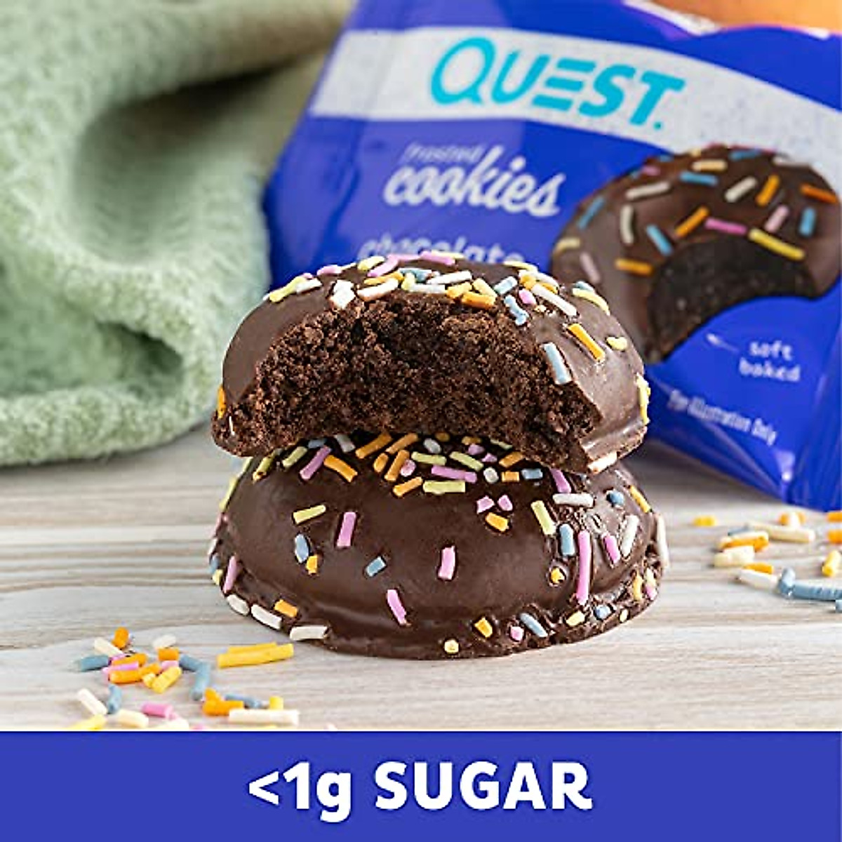 Quest Nutrition Chocolate Cake Frosted Cookies, 8 Count(Pack of 3)