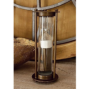 Deco 79 Aluminum Timer with Water Tube, 3" x 3" x 8", Brown