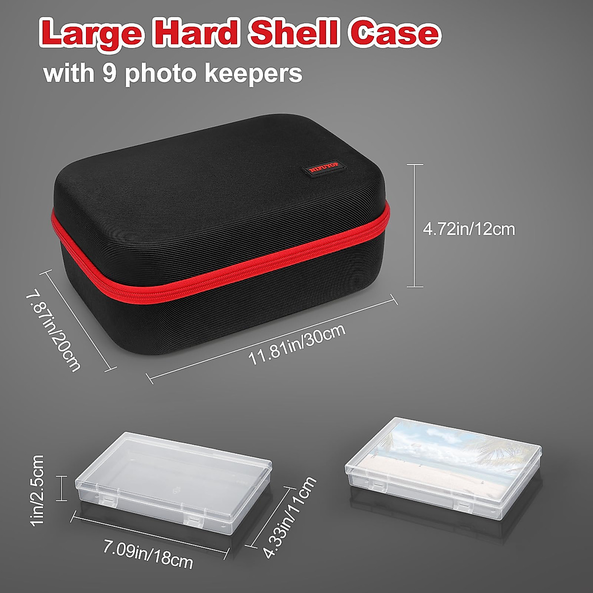 NIFUYOP Photo Storage Box 4x6 with Hard Carying Case, 9 Inner Photo Organizers and Storage, Transparent Plastic Photo Storage Containers, Picture Organizers Boxes, Photo and Craft Keeper Storage Box