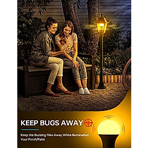 KINDEEP A19 Sleep Light Bulbs Dimmable, Blue Light Blocking Amber Yellow Light Bulbs, 9W Equivalent 60W, Soft Warm 2000K Porch Night Light Bulbs, E26 Dim Light Bulbs for Healthy Sleep, Bedroom, 2-Pack