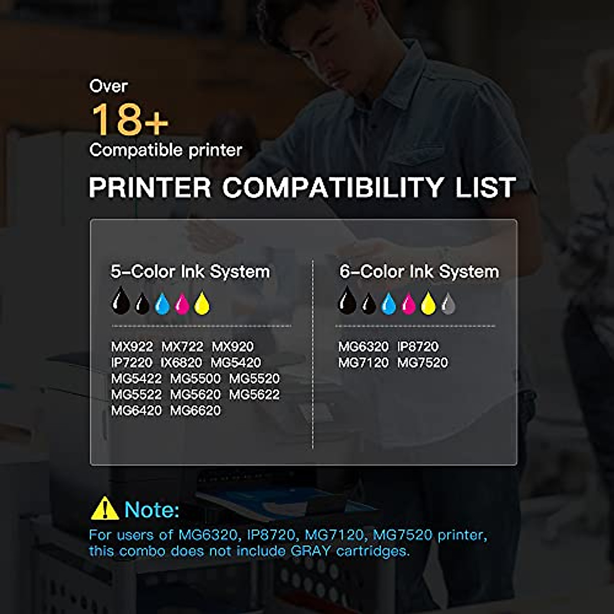 E-Z Ink (TM) Compatible Ink Cartridge Replacement for Canon PGI-250XL PGI 250 XL to use with PIXMA MX922 MX722 MG5420 MG5520 MG5620 MG6320 MG6420 MG6620 MG7120 MG7520 iP8720 (Large Black, 6 Pack)