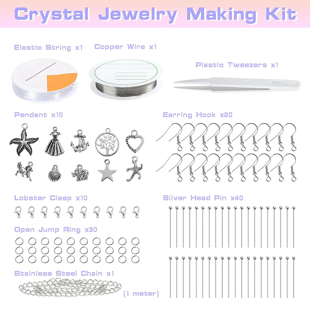 Naler 800Pcs 25 Colors Crystal Beads for Jewelry Making, Crystal Gemstone Beads Ring Making Kit with Supplies for DIY Craft Jewelry Bracelet Necklace Ring Making