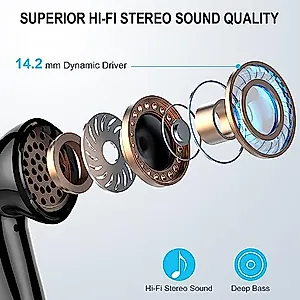 Wireless Earbuds, Bluetooth 5.3 Earbuds Hi-Fi Stereo, 3g Bluetooth Headphones in Ear with 4 ENC Mic, 40Hrs USB-C LED Mini Charging Case Ear buds, IP7 Waterproof Sport Earphones for Android iOS [2023]