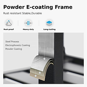 PHI VILLA 37" Patio Dining Table Square Backyard Bistro Table Outdoor Furniture Garden Table, Imitation of Wooden Surface Top, 1.57” Umbrella Hole(Dark-Brown)