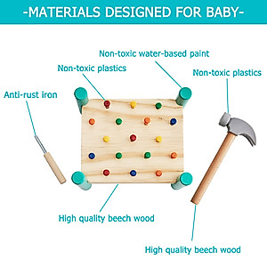 Lanttoe Wooden Hammering Pounding Toy - Preschool Educational Toy for Toddlers- Montessori Toys for Toddlers Learning Fine Motor Skills Age 3-6 Years Old