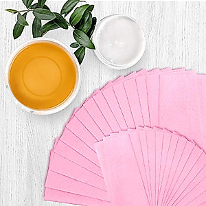 Whaline 400 Pieces Non-Woven Wax Strips Body and Facial Pink Waxing Strips Hair Removal Wax Muslin Small Large Epilating Waxing Strips for Arms Legs Underarm Bikini Hair Removal, Excluding Wax
