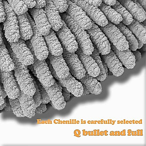 sisiten Chenille Hand Towels for Bathroom 、Kitchen and Bedroom |Hanging Hand Drying Towel with Button Loop | Funny Hedgehog Hand Towel | 4 Packs