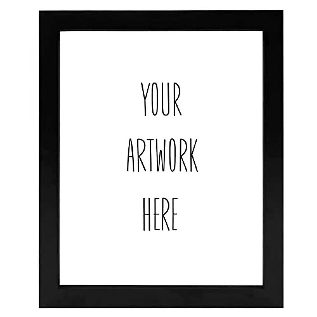 Cool Office Art Decor, Black Picture Frame 8x10, Wooden Photo Frame, Cleal Hanging Wood Poster Frame 9x11"