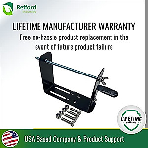 Refford Industries Patent Pending Weed Wacker Line Holder, Holds 5lb Spools Unlike Competitors, Built-in Line Cutter, Upgraded Steel Bolt Locks Spool in Place, Heavy Duty Stainless Steel Bracket