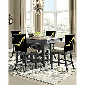 8 Pcs Dining Chair Slipcovers Golden Sexy High-heeled Shoe,Removable Kitchen Chair Back Covers,Santa Hat Chair Protector Back Cover for Dining Room Kitchen Party,Women Shining Heels on Dark Black