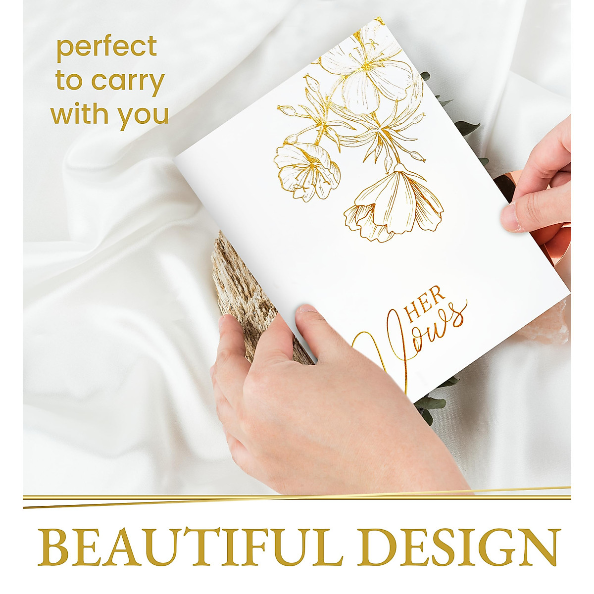 2 PCS Set of Vow Books - White and Black, His and Hers, with elegant Diamond Pens, The Perfect Bride and Groom Gift, for their Wedding Day