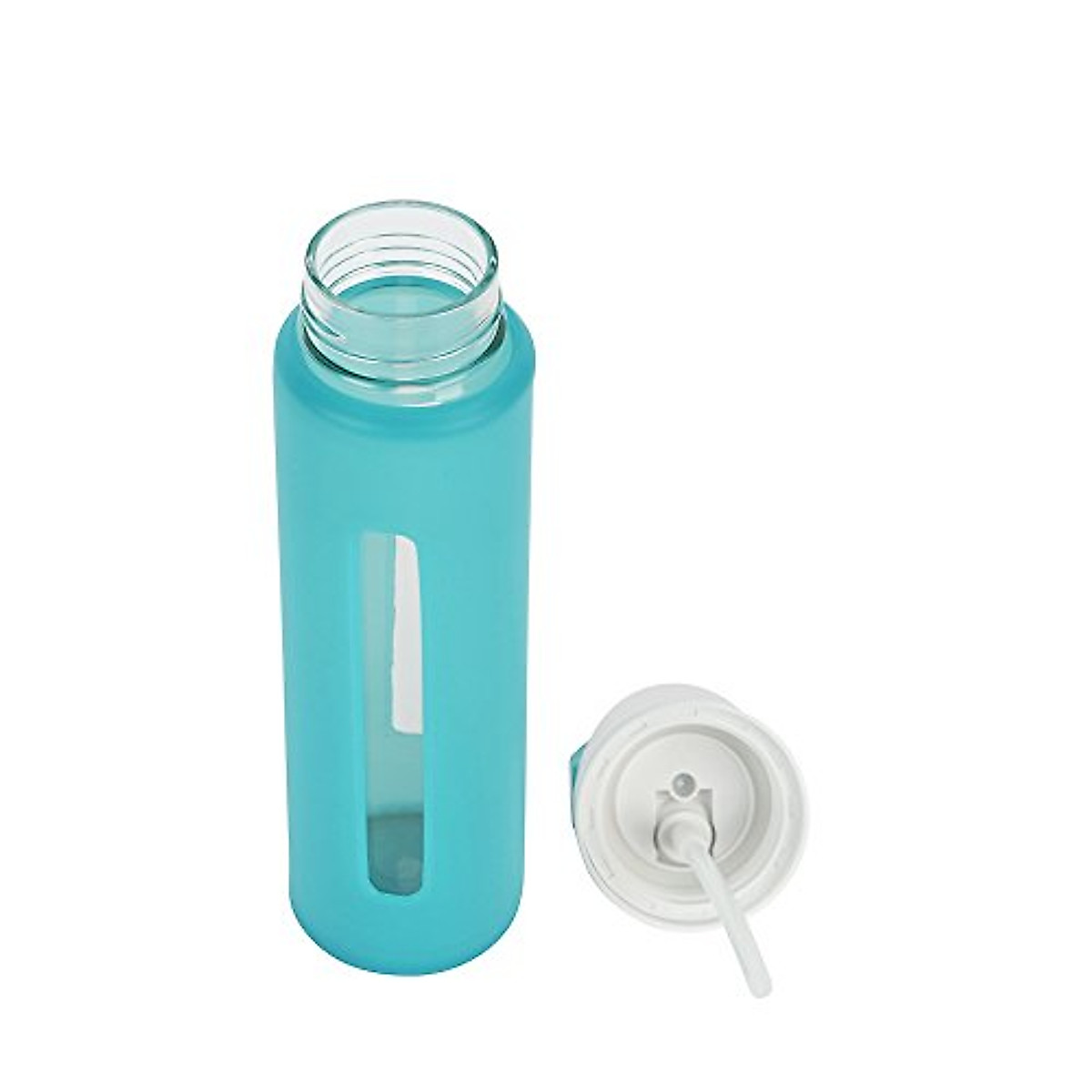 Takeya Modern Flip Straw with Carry Handle, 18-Ounce, Teal