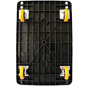 Generic Handling Vehicle Flatbed Truck Folding Push Cart Dolly Moving Platform Hand Truck for Easy Storage and 360 Degree Swivel Wheels, 72X46CM, Black