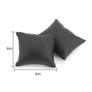 SYBL 6 Pcs Black Leather Watch Pillow Bracelet Pillow Display Jewelry Display Pillow Bracelet Bangle Cushions Jewelry Organizer Holder 3.1 x 3.5 Inch