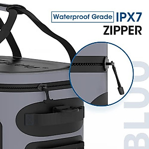 BLUU 25 Quart Cooler Bag, Leakproof Insulated Bag Coolers with HydroLock Zipper (Wolf)