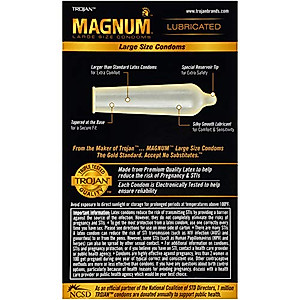 Trojan Magnum Large Size Lubricated Condoms - 12 count