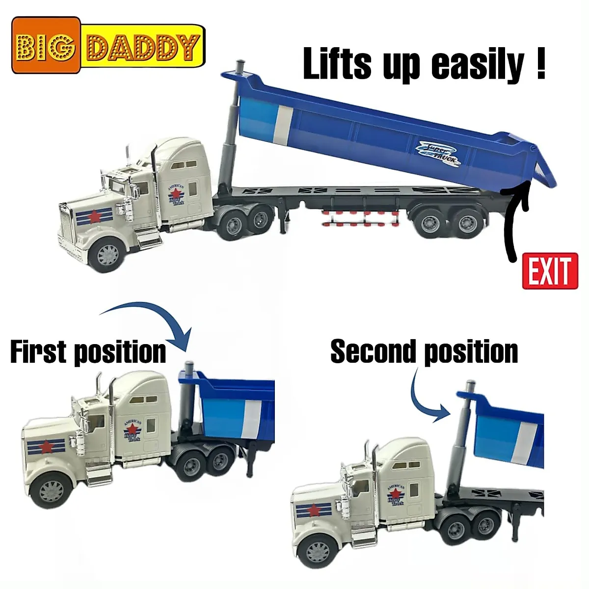 Big Daddy Big Rig Heavy Duty Construction Crane Truck - Build and Hoist Series