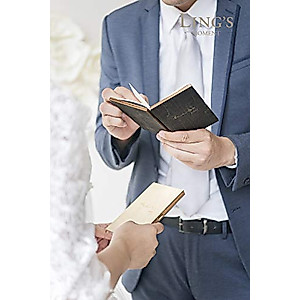 Ling's Moment Handcrafted Vow Books Wedding Vows Book His and Her Rustic Wood Vow Book Set of 2,Vow Renewal Notebook Booklet Journal Keepsake