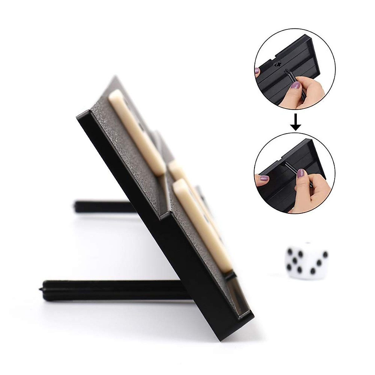 KAILE 106 Rummy Tiles Game, Rummy Cube Sets Travel Game Outlasting Color with Aluminum Case & 4 Anti-Skid Durable Trays,2-4 palyers