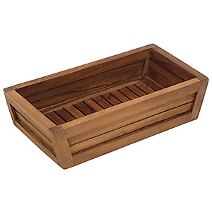 AquaTeak The Original Moa Teak Bathroom Guest Towel & Amenities Tray