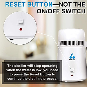 DC House 1 Gallon Water Distiller Machine, 750W, 4L Distilled Water for Home Countertop Table Desktop, Stainless Steel