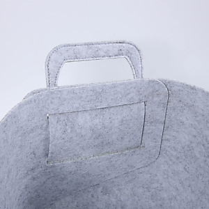 Foldable Felt Storage Bin Basket with Handles Collapsible Fabric Cube Organizer for Nursery,Office,Bedroom,Baby-Clothes Toys Blanket Organizing