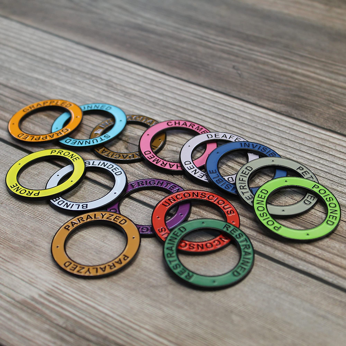 Metal Condition Rings Set | Status Effect Markers for Tabletop RPG Fantasy Games 5e DND