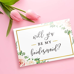 Bridesmaid Proposal Box Set {6 Pack} 1 Maid of Honor Proposal Box and 5 Will You be My Bridesmaid Boxes I Floral Bridesmaid Box for Bridesmaid Gifts
