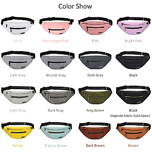 Large Fanny Packs Belt Bag for Women Men Cross Body with 4-Zipper Pockets Gifts for Enjoy Festival Sports Yoga Workout Running Casual Hands-Free Waist Pack Travel Essentials Carrying All Size Phones