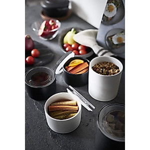 YAMAZAKI Home Tower Ceramic Food Storage Contrainers/Canisters With Airtight Lid - Small - 1 Cup, 240 Milliliters