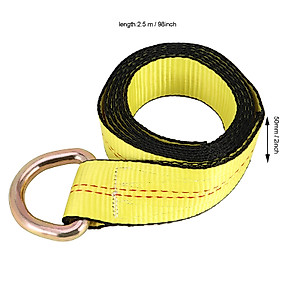 JOIKIT 6 Pack 2 Inch x 8.2 Ft Lasso Tow Strap with D Ring Auto Tie Down for Wheel Lift, Wrecker, Rollback, Tow Truck